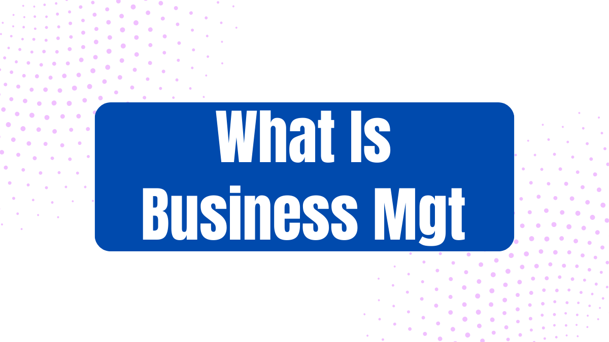 What Is Business Mgt