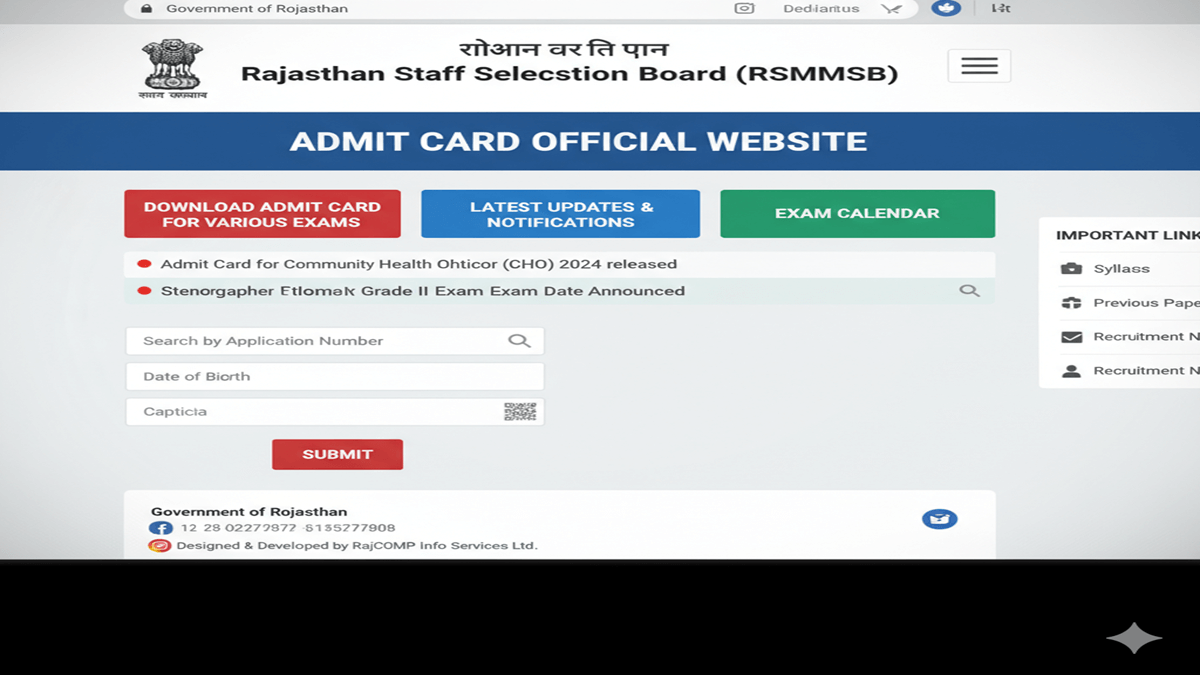 Rsmssb Admit Card Official Website | Bada Udyog